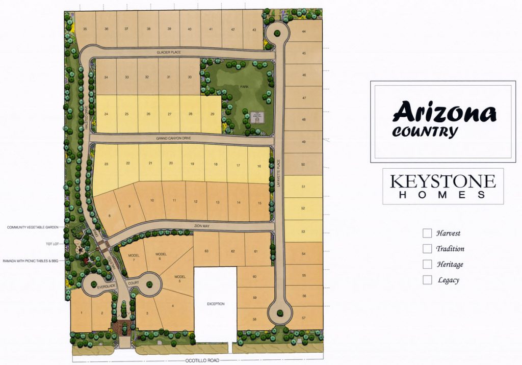 Arizona Country Site Map | Keystone Homes : Keystone Homes